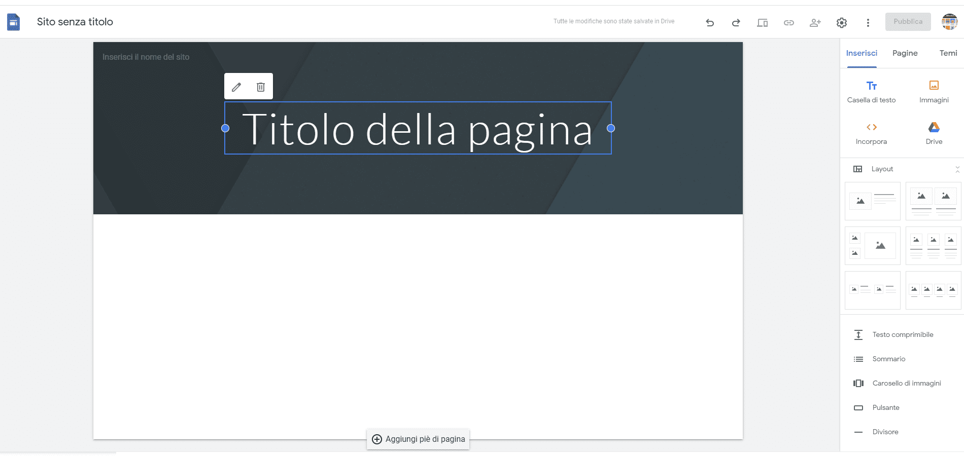 Nuovo Google Sites: esempio realizzazione sito Web Agency
