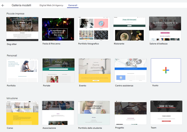 Modelli Google Sites: Google Sites Prezzo Website